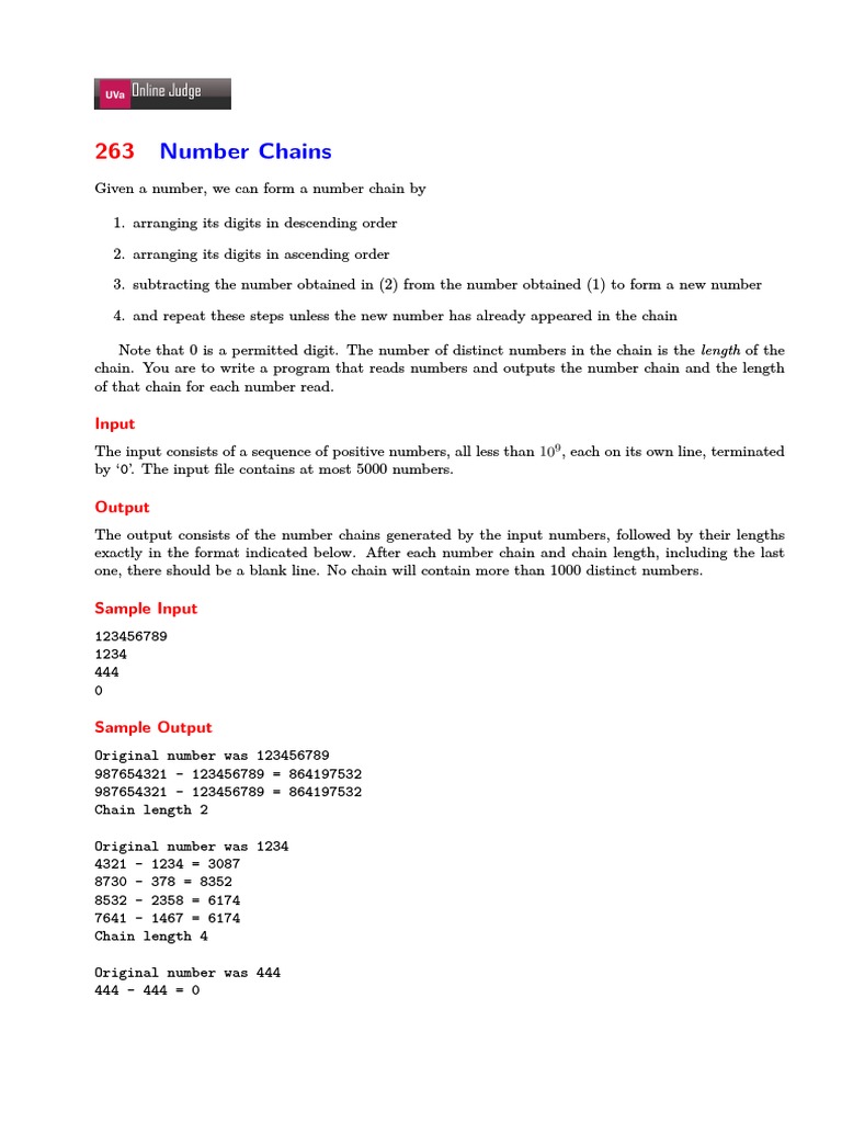 Number Chains: Input | PDF