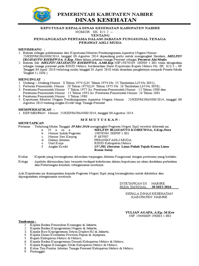 SK INPAS Perawat Gol 3c | PDF