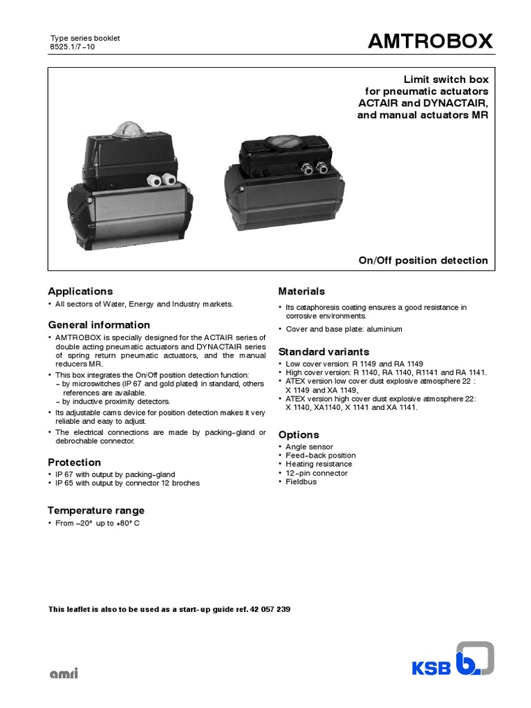 Amtrobox: Limit Switch Box For Pneumatic Actuators Actair and Dynactair ...