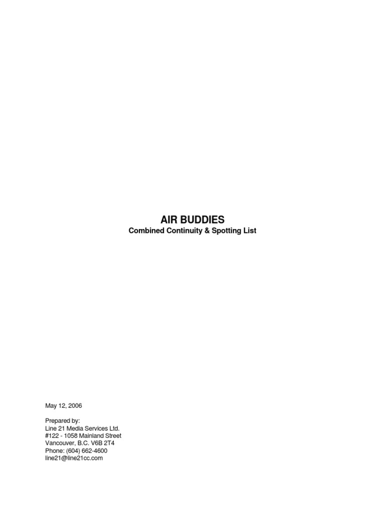 AIRBBD - ENG - APS - Air Buddies Script PDF | PDF | Sports