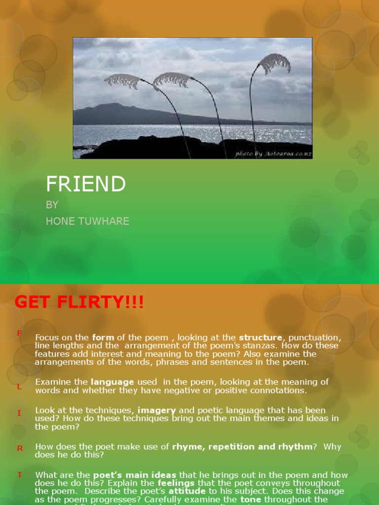 Friend by Hone Tuwhare | PDF | Poetry