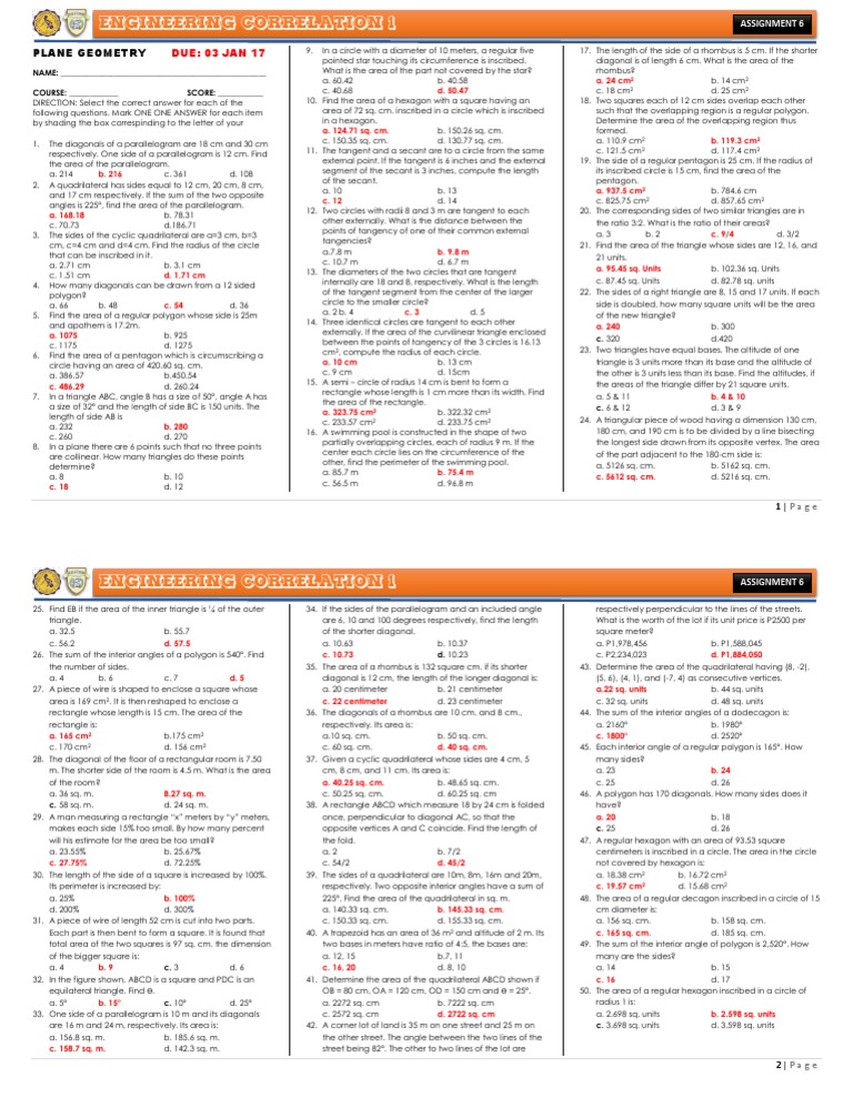 Plane Geometry | PDF | Area | Triangle
