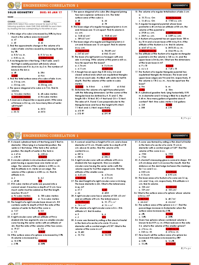 Solid Geometry | PDF | Sphere | Volume
