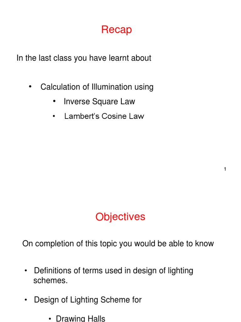 Design of Lighting Schemes | PDF | Lighting | Incandescent Light Bulb