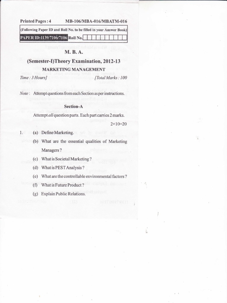 Marketing Management MBA 016 | PDF | Retail | Marketing