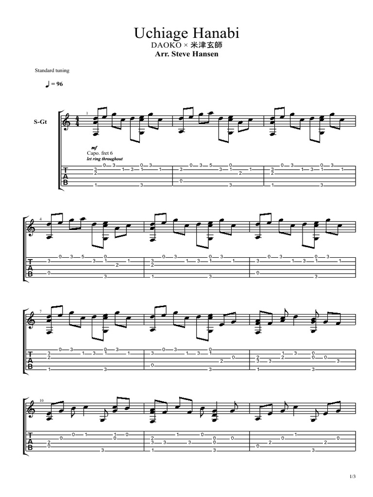 Uchiage Hanabi" - A musical arrangement of the song "Uchiage Hanabi ...