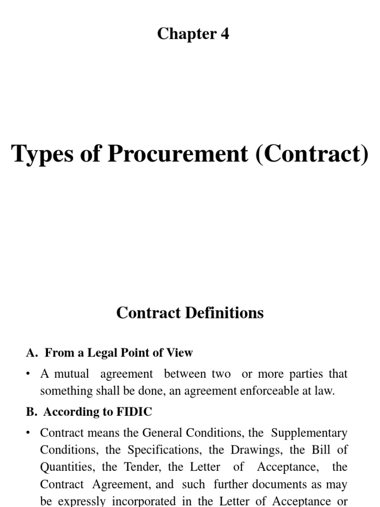 Types of Procurement (Contract) | PDF | Public–Private Partnership ...