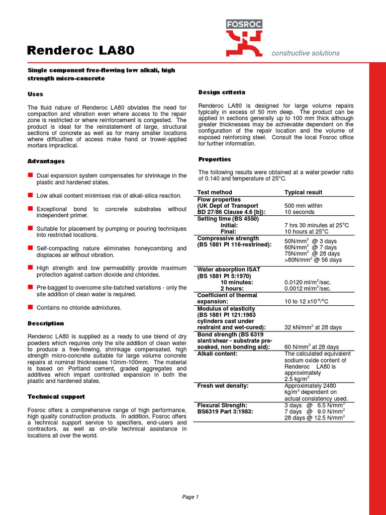 Renderoc La80 | PDF | Corrosion | Concrete