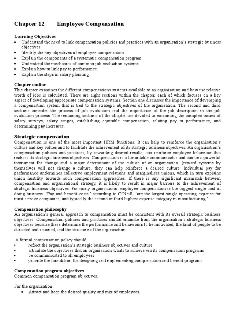 Employee Compensation | PDF | Salary | Compensation And Benefits