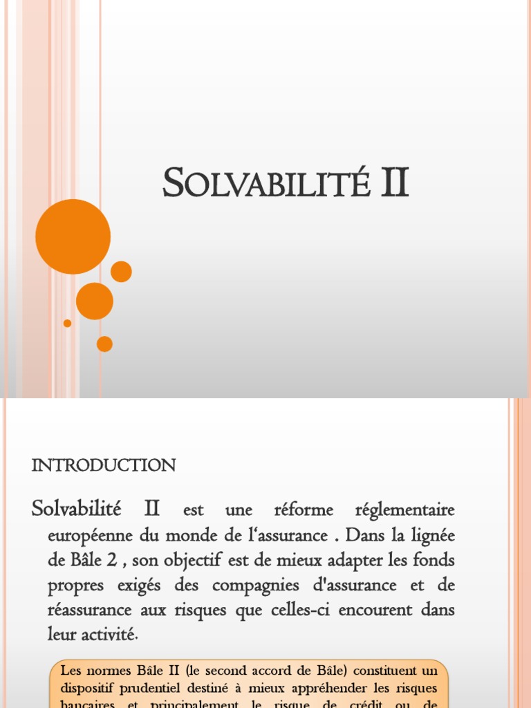 Comprendre Solvabilité II et ses piliers | PDF | Services financiers ...