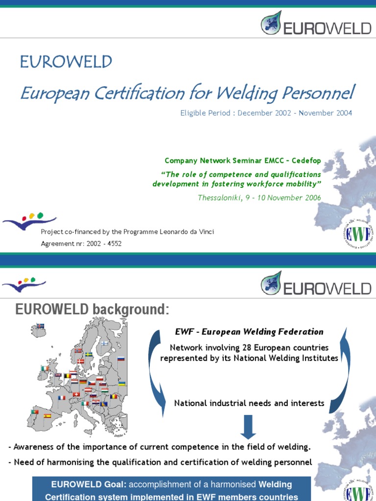 Euroweld: European Certification For Welding Personnel | PDF | Test ...