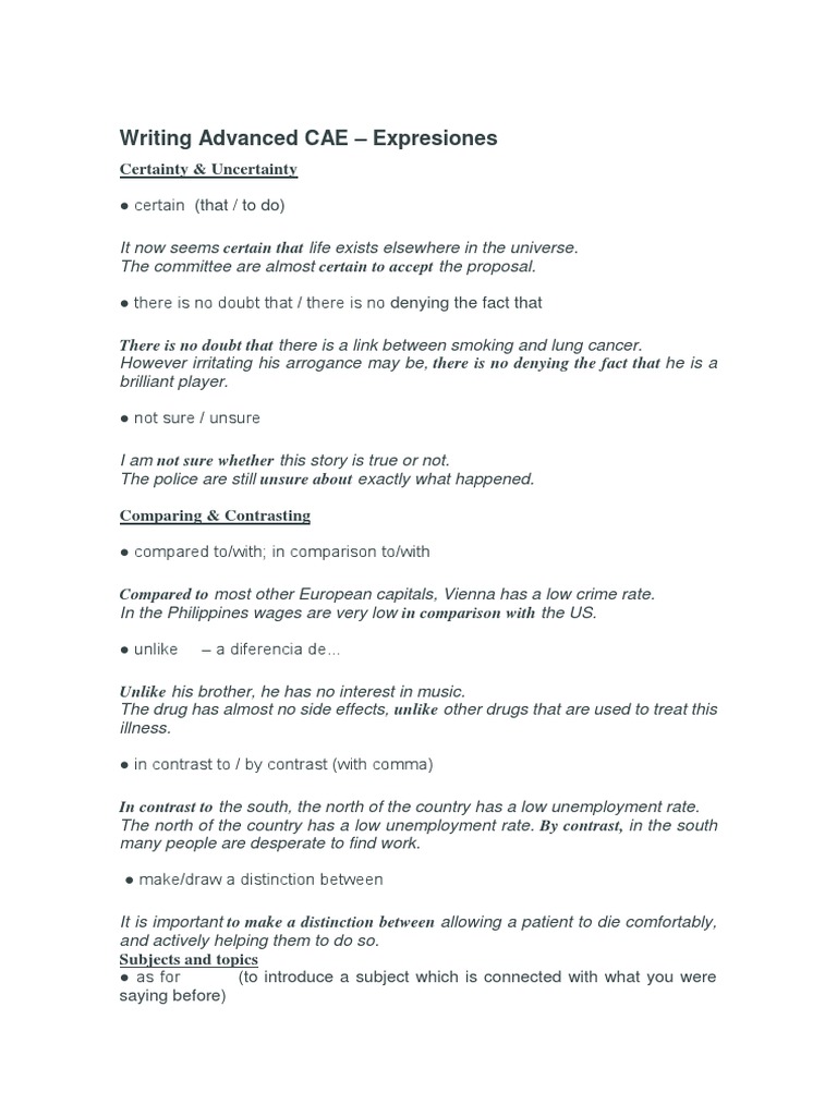 Writing Advanced Expression CAE | PDF | Wellness | Medical