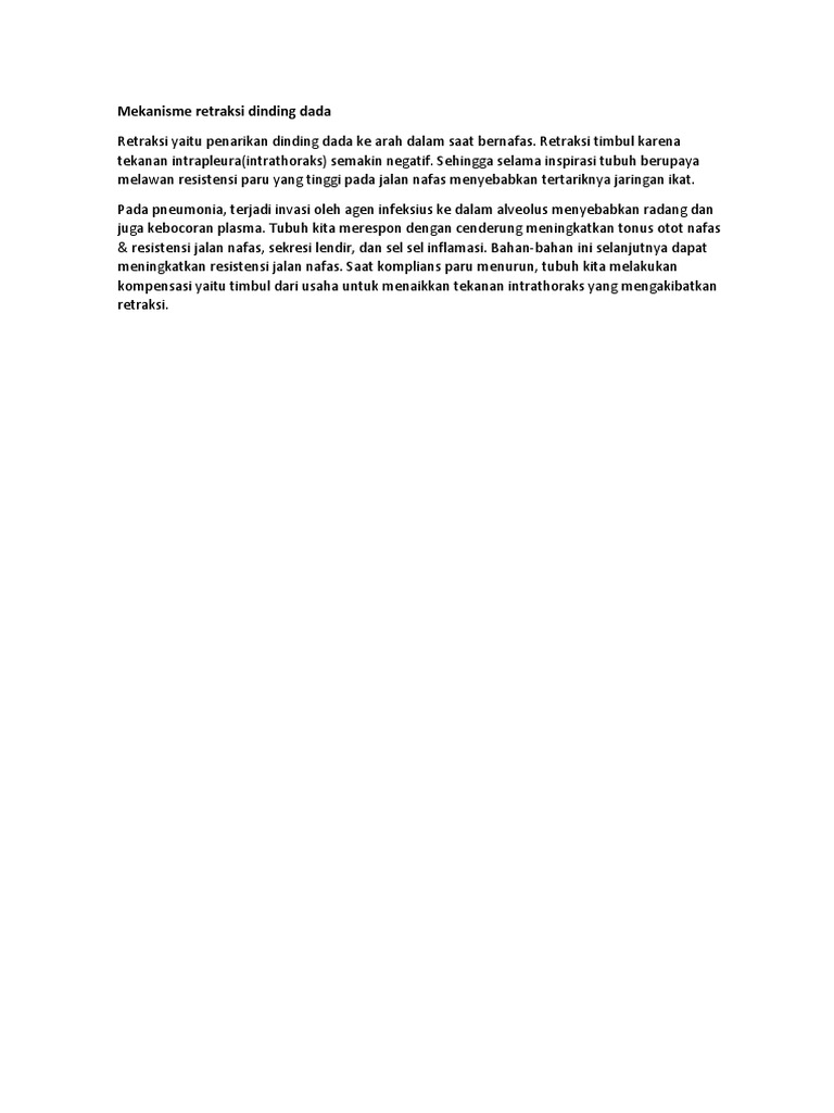 Mekanisme Retraksi Dinding Dada | PDF