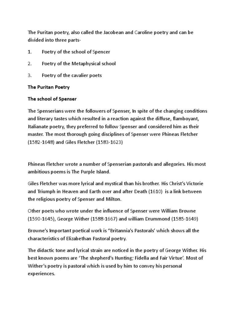 Puritan Poetry | PDF | British Poetry | Poetry