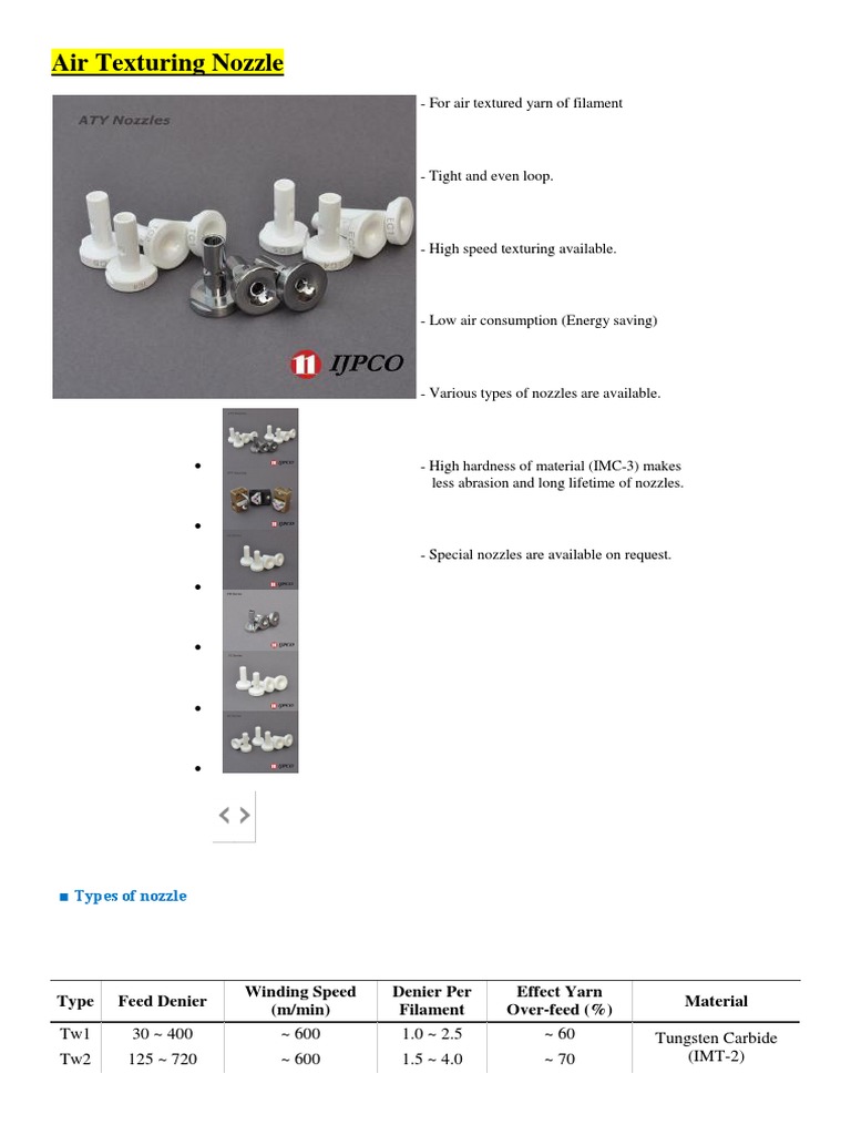 Air Texturing Nozzle | PDF | Yarn | Materials