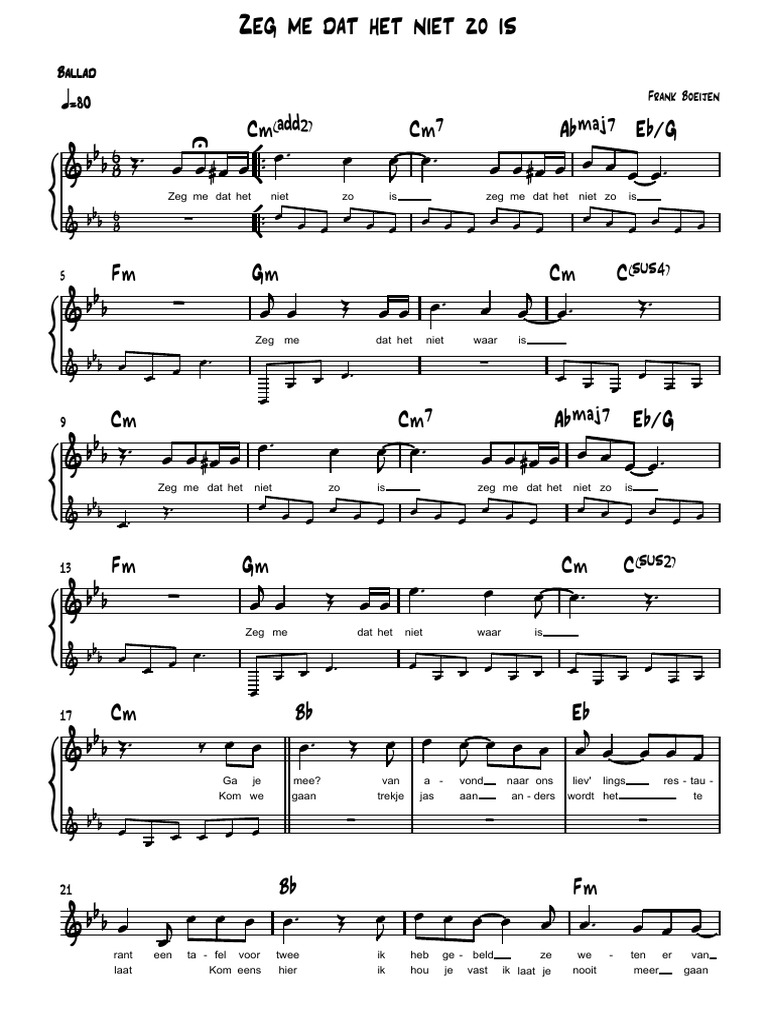 Zeg Me Dat Het Niet Zo Is | PDF