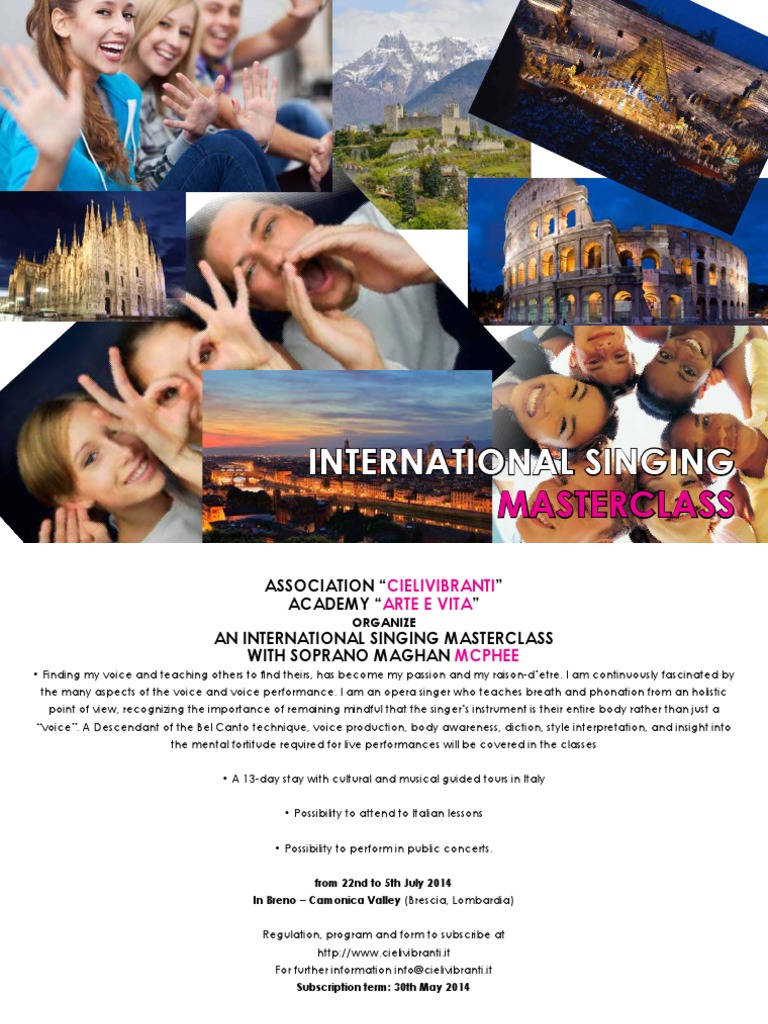 International Singing Masterclass | PDF | Singing | Fee