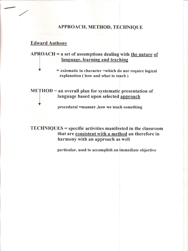 Approach, Method, Technique | Download Free PDF | Language Education ...