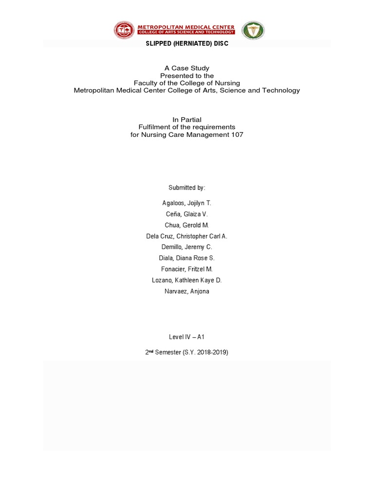 Slipped Disc Minicase Complete | PDF | Vertebra | Vertebral Column