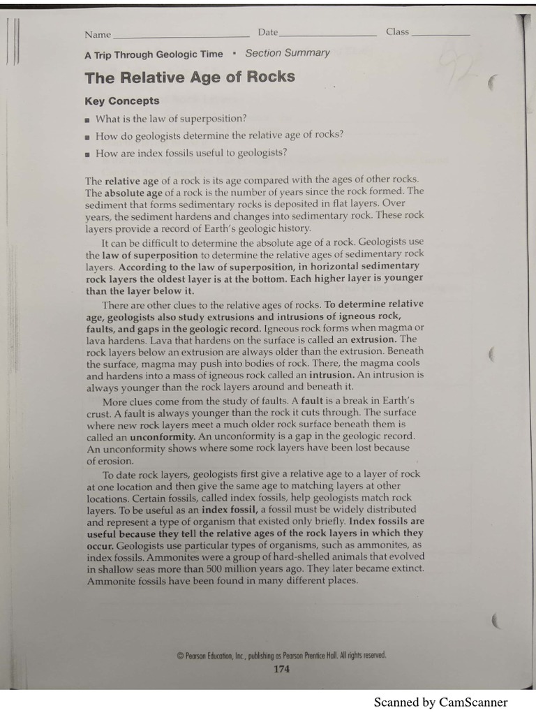 Relative Age of Rocks | PDF