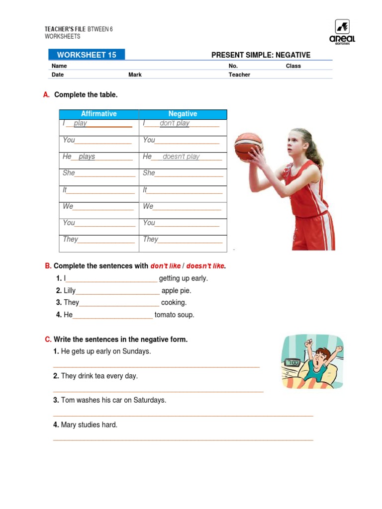 Worksheet 15: Affirmative Negative | PDF