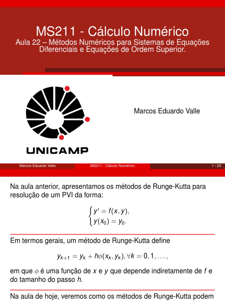 Calculo Numerico | PDF | Análise numérica | Equações diferenciais
