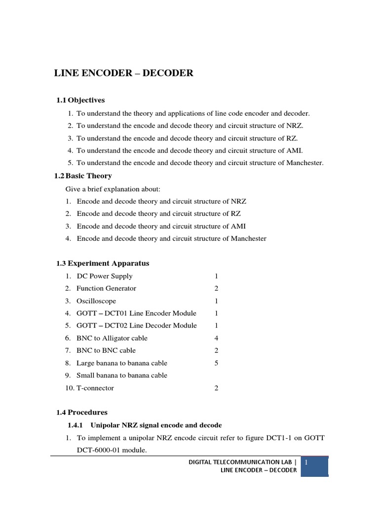 Line Encoder Decoder | PDF | Telecommunication | Codec