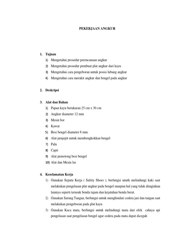 Pekerjaan Angkur | PDF