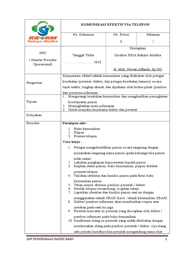 Spo Komunikasi Efektif Via Telepon | PDF