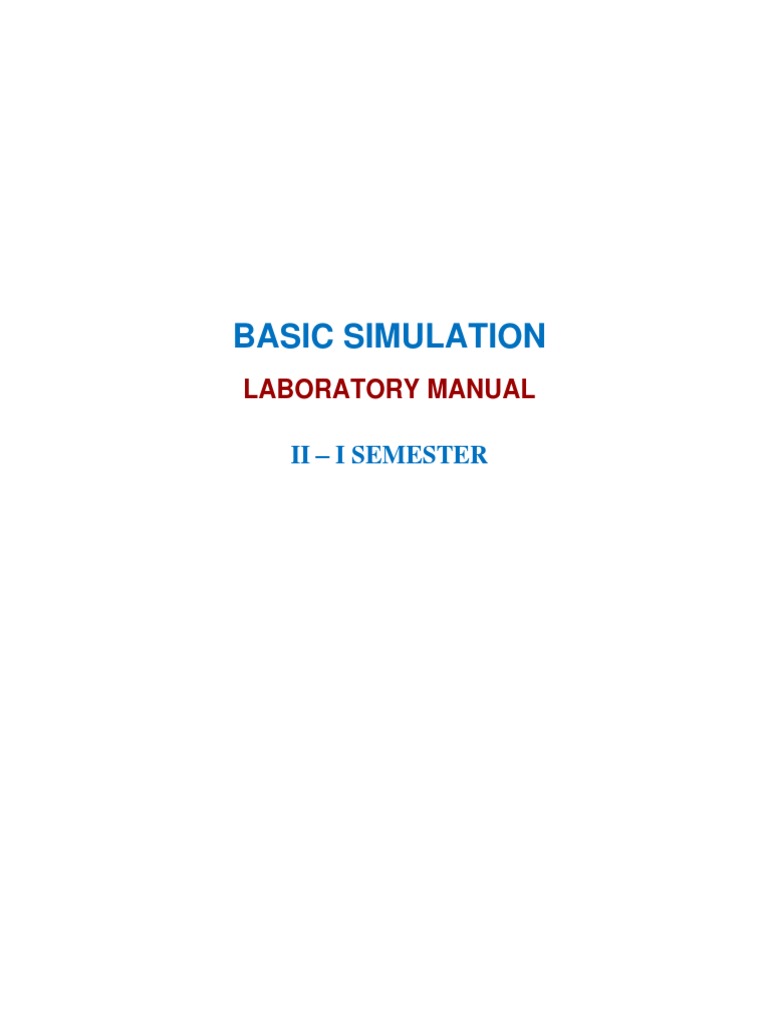 Basic Simulation: Laboratory Manual | PDF | Discrete Time And ...