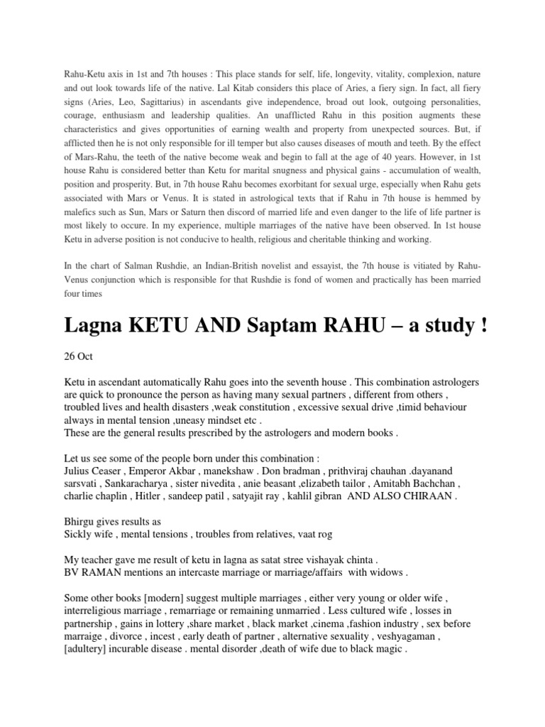 Rahu Ketu | PDF | Hindu Astrology | Esoteric Cosmology