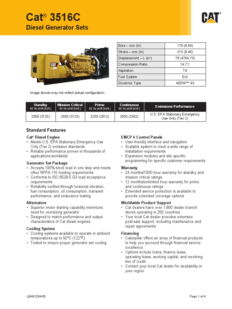 Cat 3516 C | PDF | Radiator | Engines