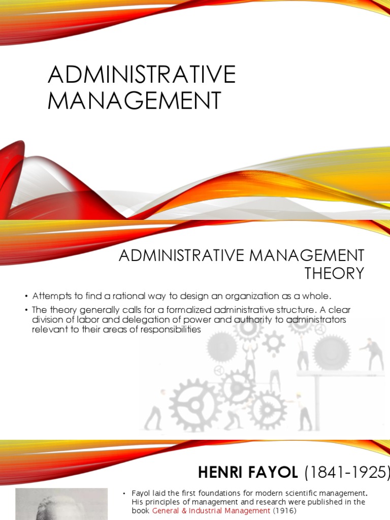 ADMINISTRATIVE MANAGEMENT THEORIES | PDF | Division Of Labour | Employment