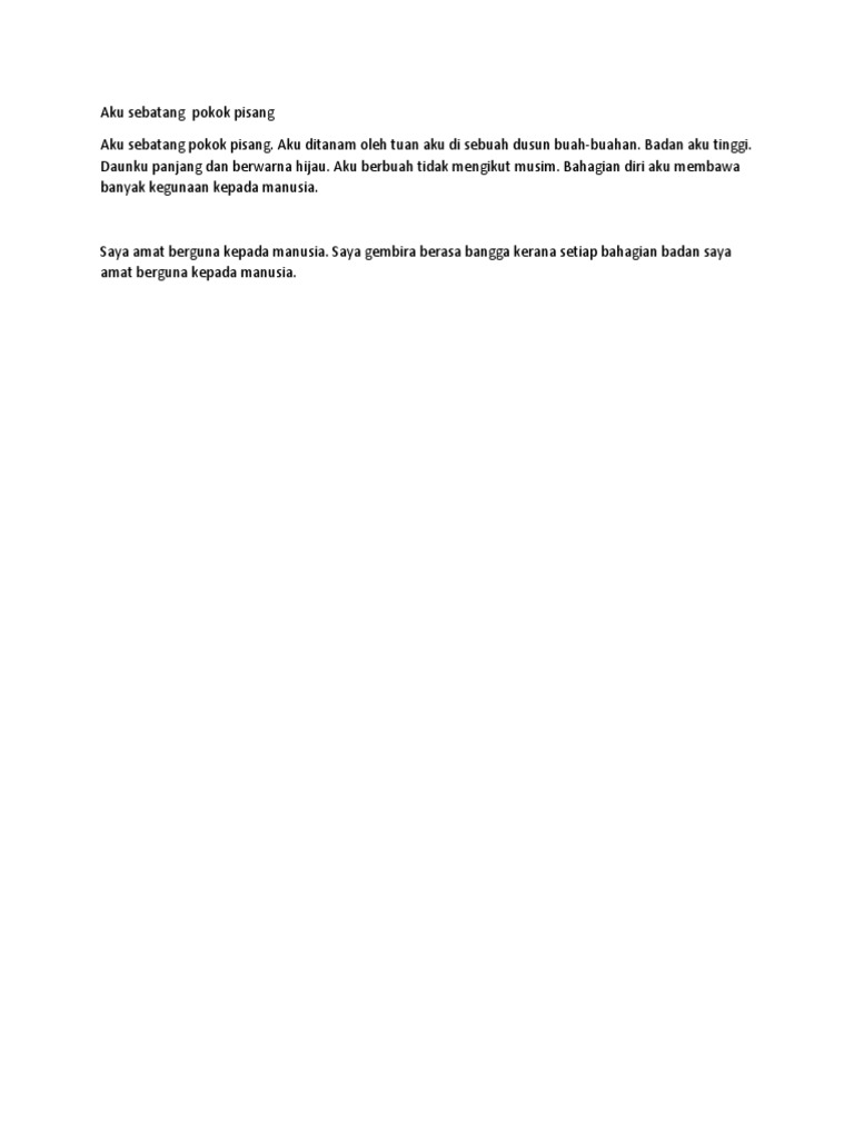 Aku Sebatang Pokok Pisang Pdf