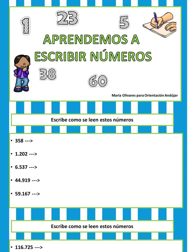 Escritura y lectura de números en letras | PDF