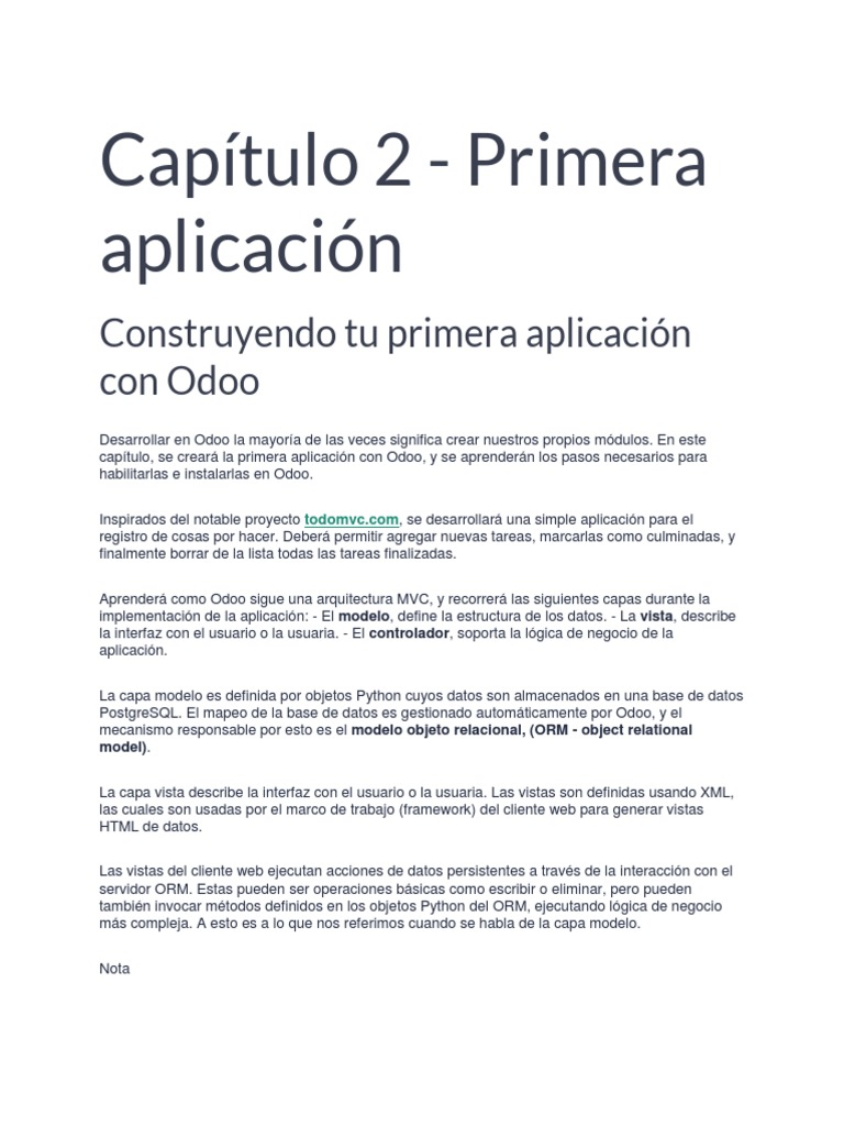 Capítulo 2 ODOO | PDF | Mapeo Relacional de Objetos | Objeto (informática)