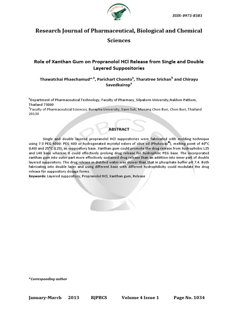 Research Journal of Pharmaceutical, Biological and Chemical Sciences ...