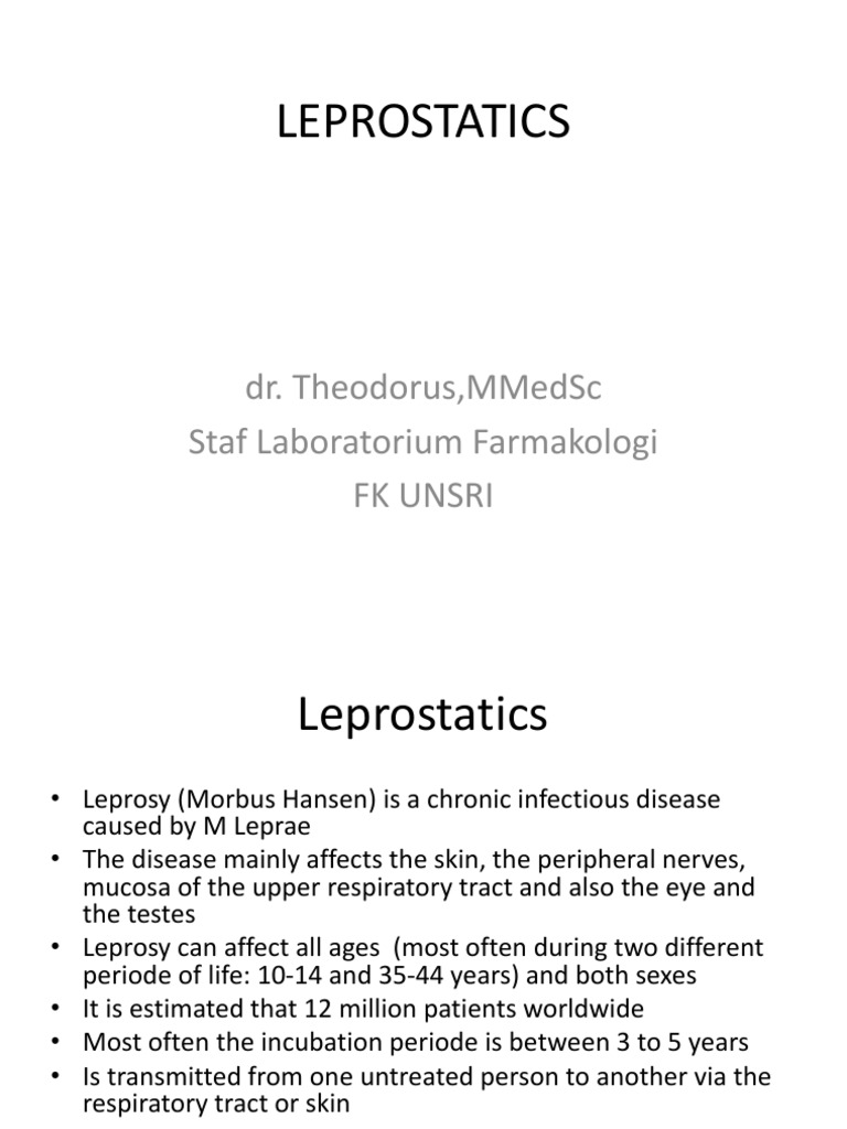 Leprostatics: Dapsone and Clofazimine Overview | PDF | Medicinal ...