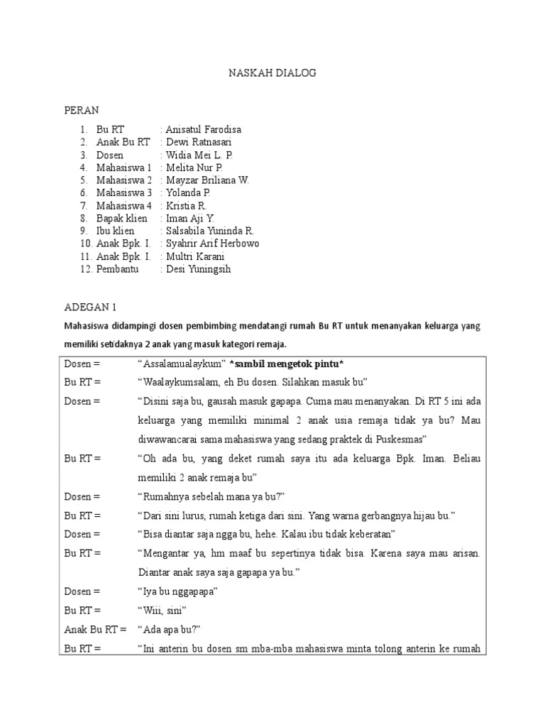 Naskah Dialog | PDF | Kesehatan Holistik