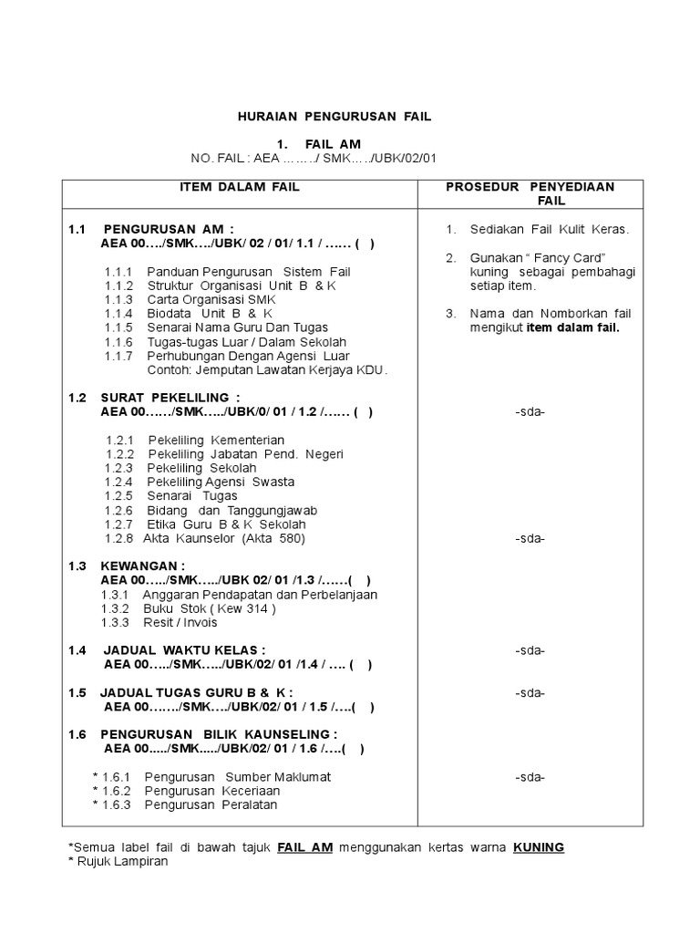 Panduan Pengurusan Fail | PDF