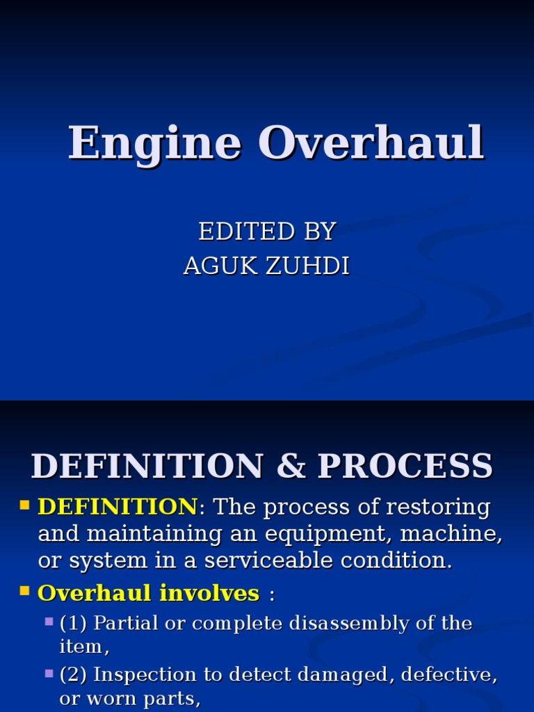 Diesel Engine Overhaul Procedure Guide | PDF | Cylinder (Engine ...