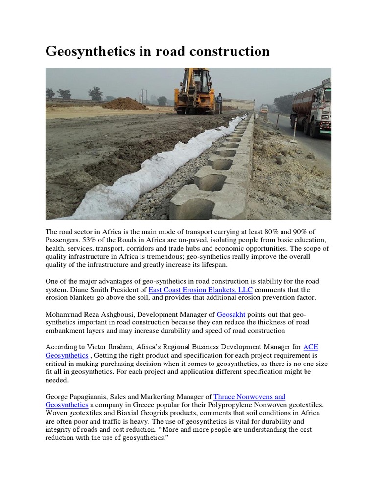Geosynthetics in Road Construction - NOTES | Download Free PDF | Road ...