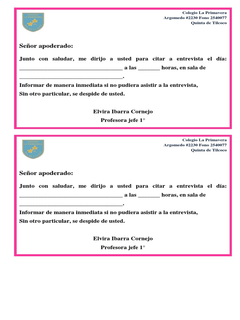 Citacion de Apoderados | PDF