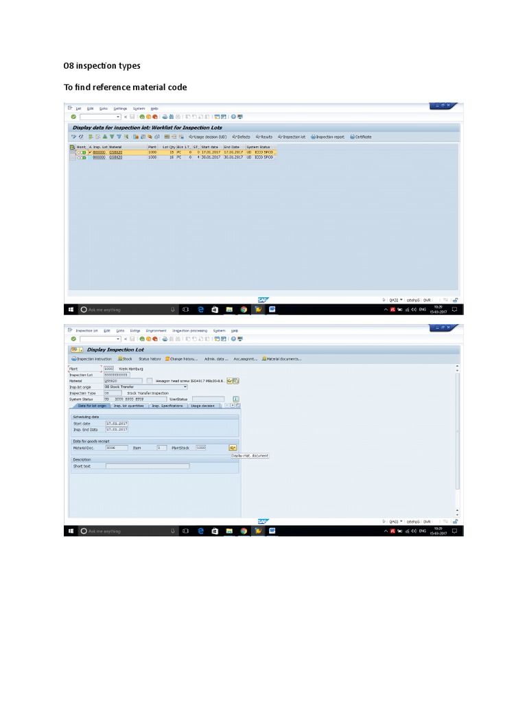 08 Inspection Types To Find Reference Material Code | PDF