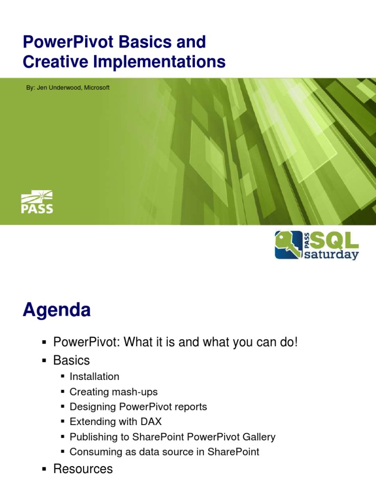 Powerpivot Basics and Creative Implementations: By: Jen Underwood, Microsoft | PDF | Microsoft ...
