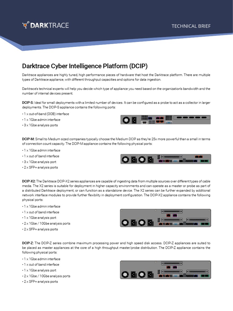 Darktrace Tech Appliances | Download Free PDF | Computer Network | Information And ...