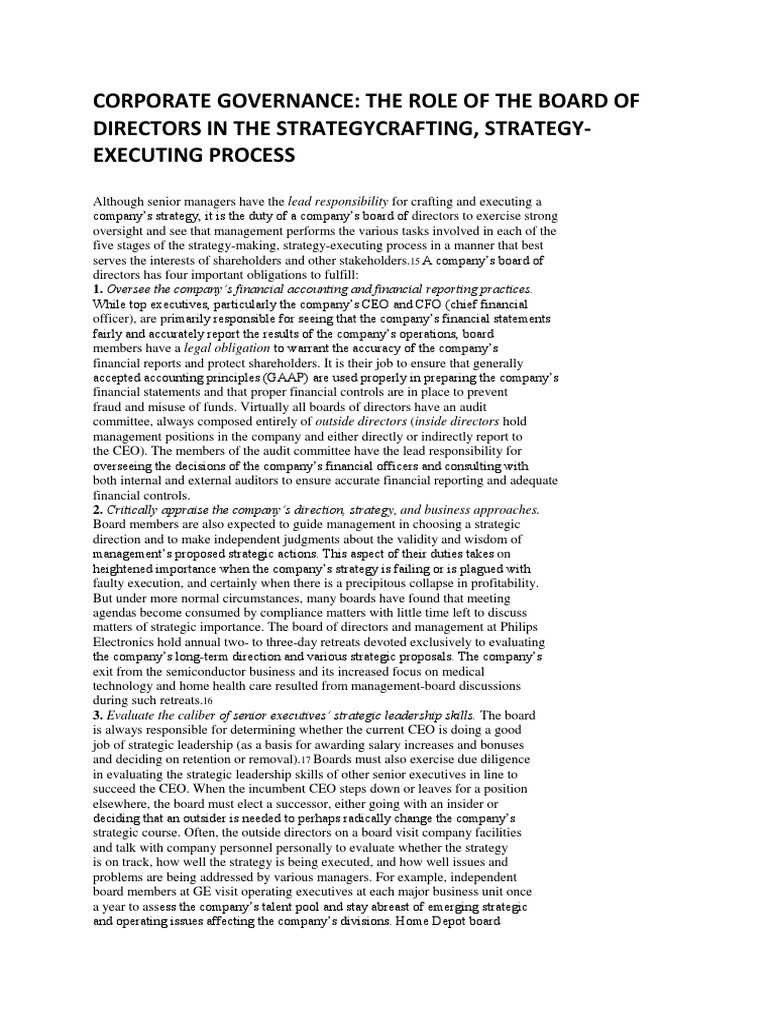 Board Oversight in Corporate Governance | PDF | Fannie Mae | Board Of ...