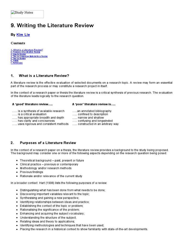 Literature Review Writing Guide | PDF | Methodology | Truth