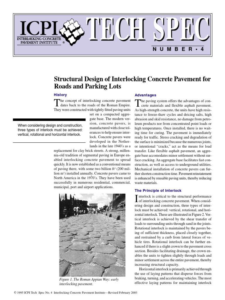 Structural Design of Interlocking Concrete Pavement For Roads and ...