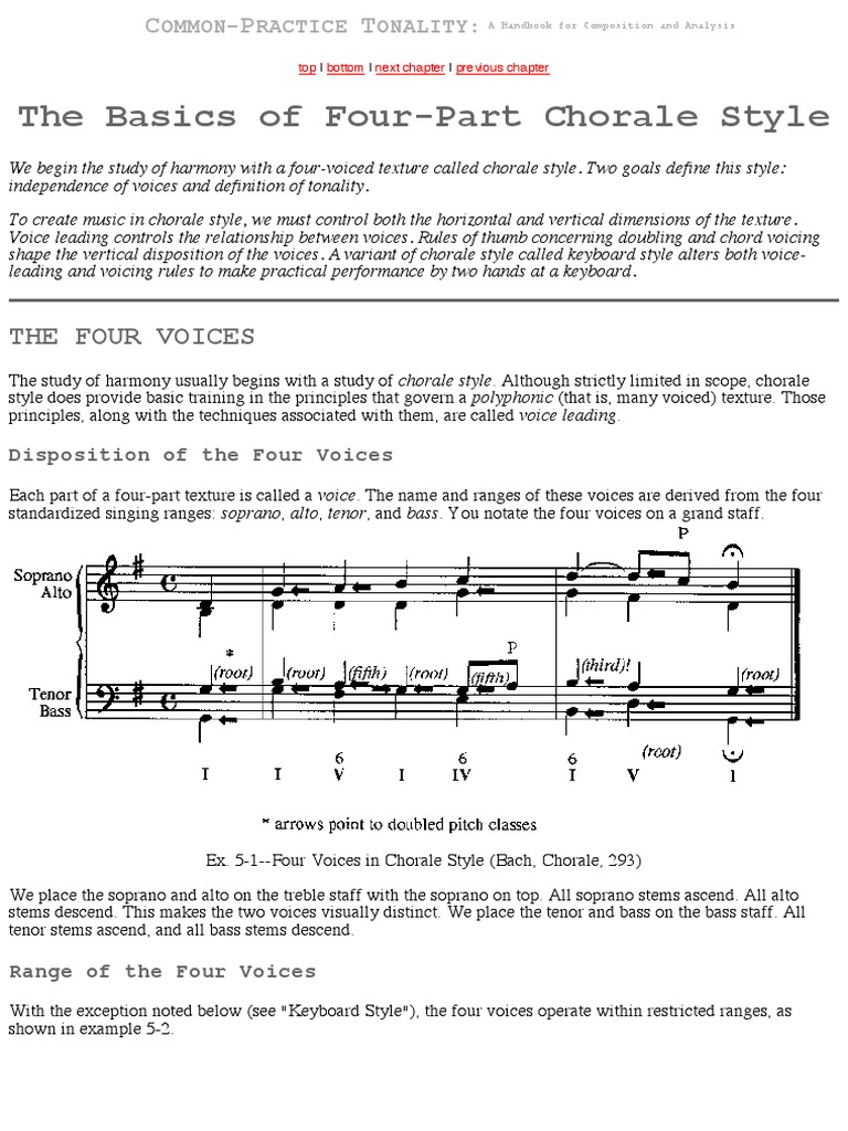 Four-Part Chorale Style: A Guide to Composition and Analysis Through ...